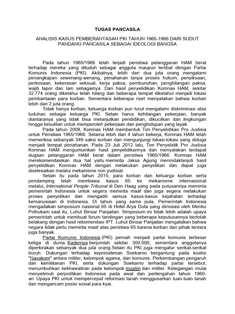 Analisis Pelanggaran HAM 1965 PKI | PDF | Politik | Sejarah