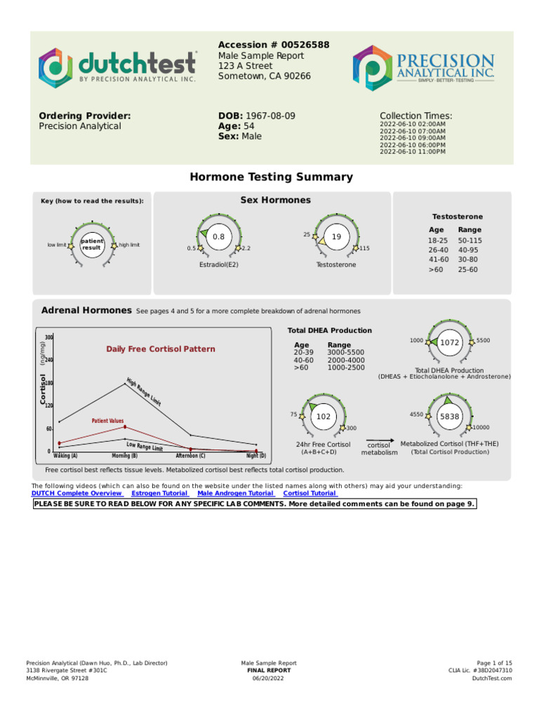 Sample-Report DUTCH-Complete Male RevB1-062022 | PDF | Endocrinology ...