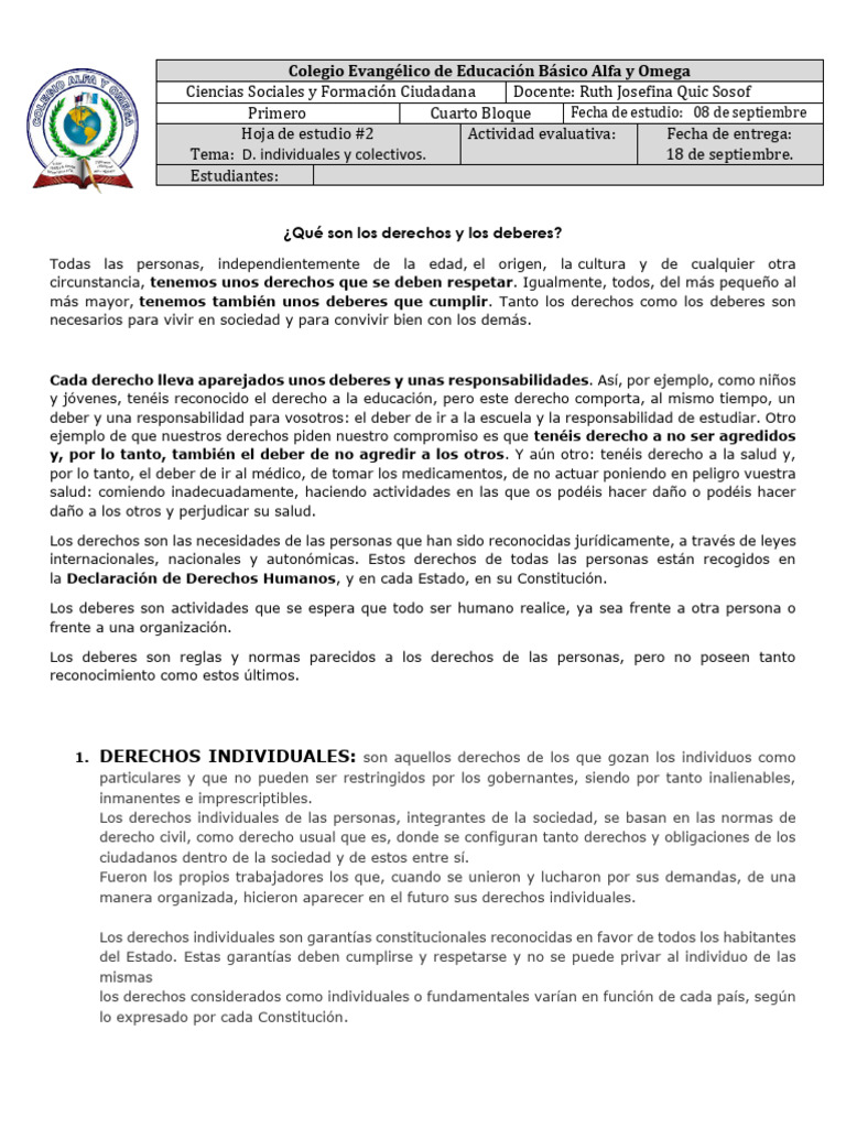 Derechos y Deberes: Guía Estudiantil | PDF | Derechos | Derechos ...