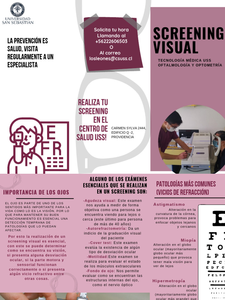 Triptico Screening Visual-2 | PDF | Ojo humano | Percepción visual