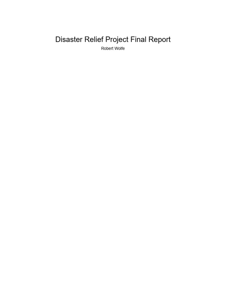 Robert Wolfe Sparky Aid Designs Disaster Relief Project Final Report | PDF | Payload | Aerospace