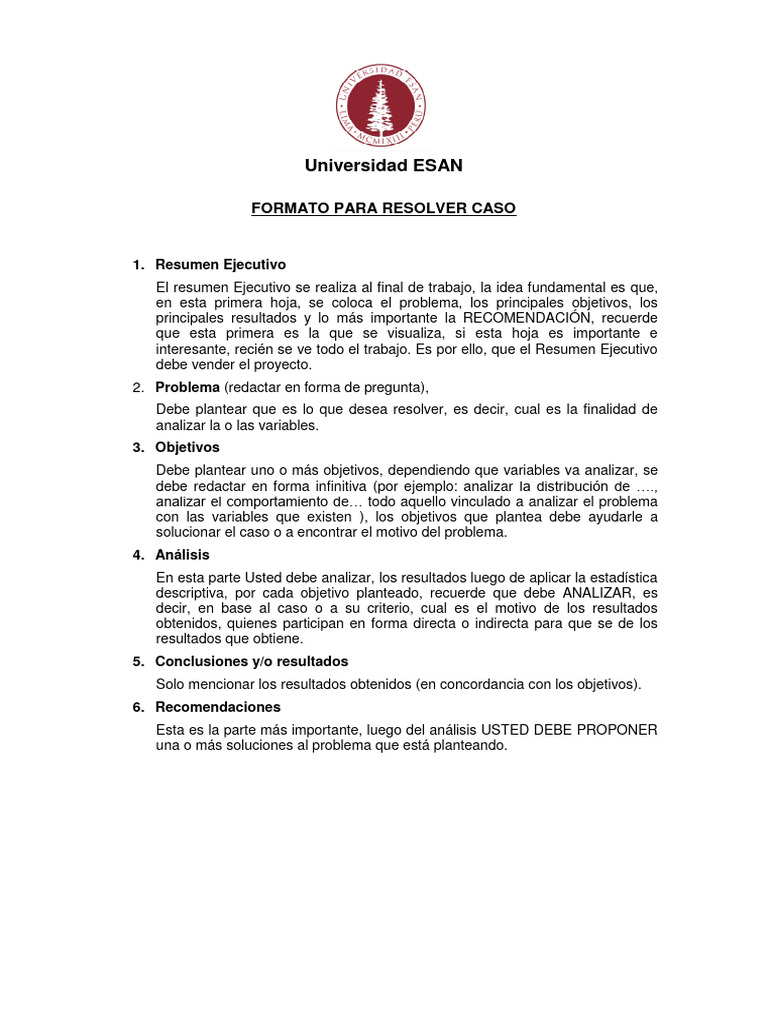 Formato Resolver Caso | PDF