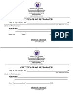 Certificate of Appearance-Template | PDF