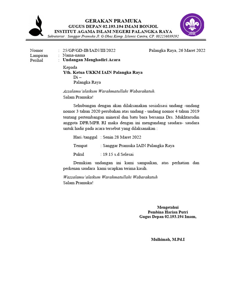 Undangan Menghadiri Acara | PDF