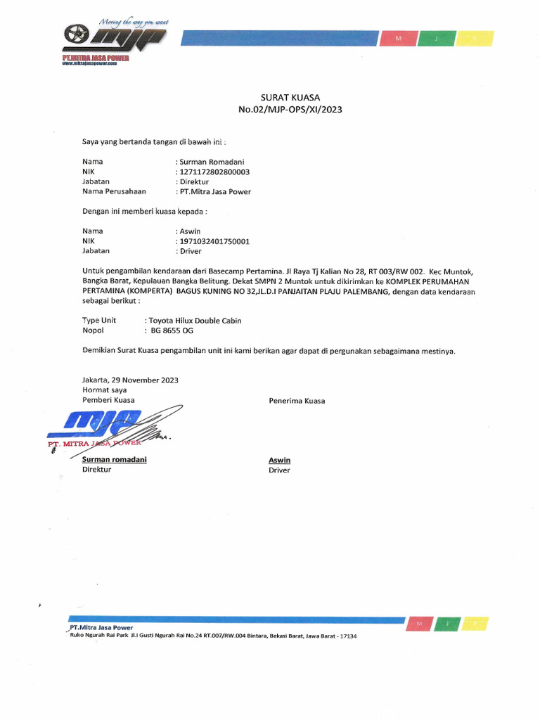 Scan Surat Kuasa 02 MJP-PAR 29112023 | PDF
