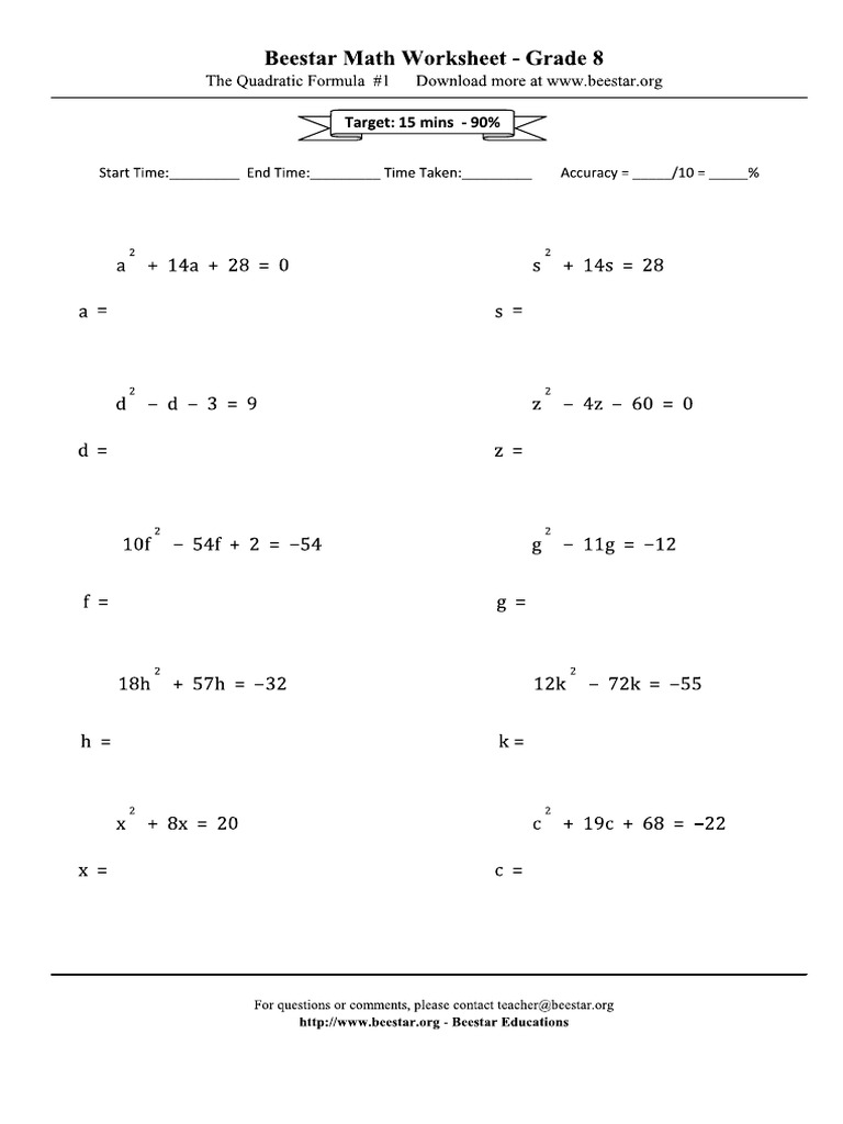 Quadratic Formula | PDF