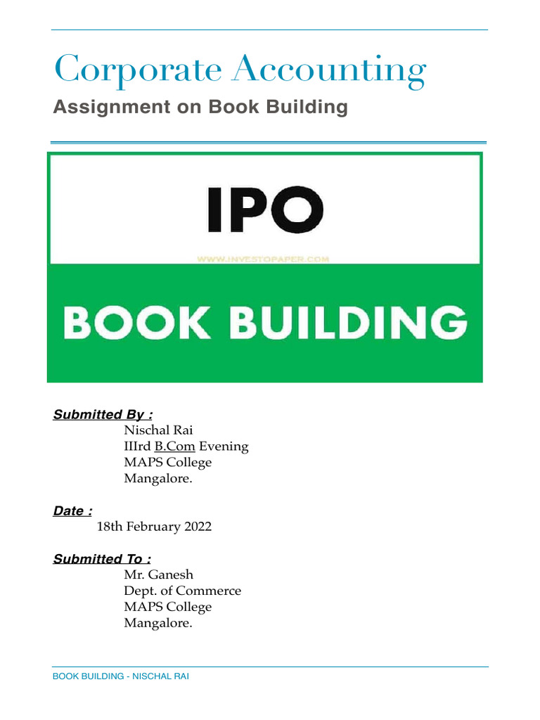 Nischal Rai - Accounts Assignment | PDF | Initial Public Offering ...