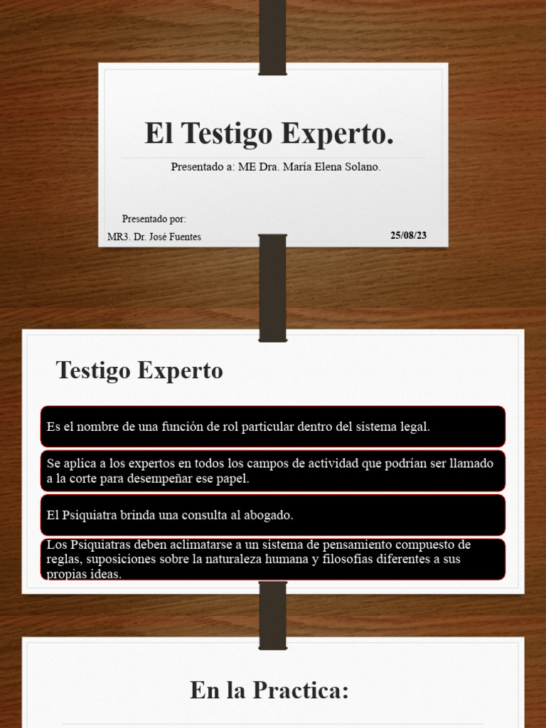 El Testigo Experto en Psiquiatria | PDF | Testigo | Psiquiatría