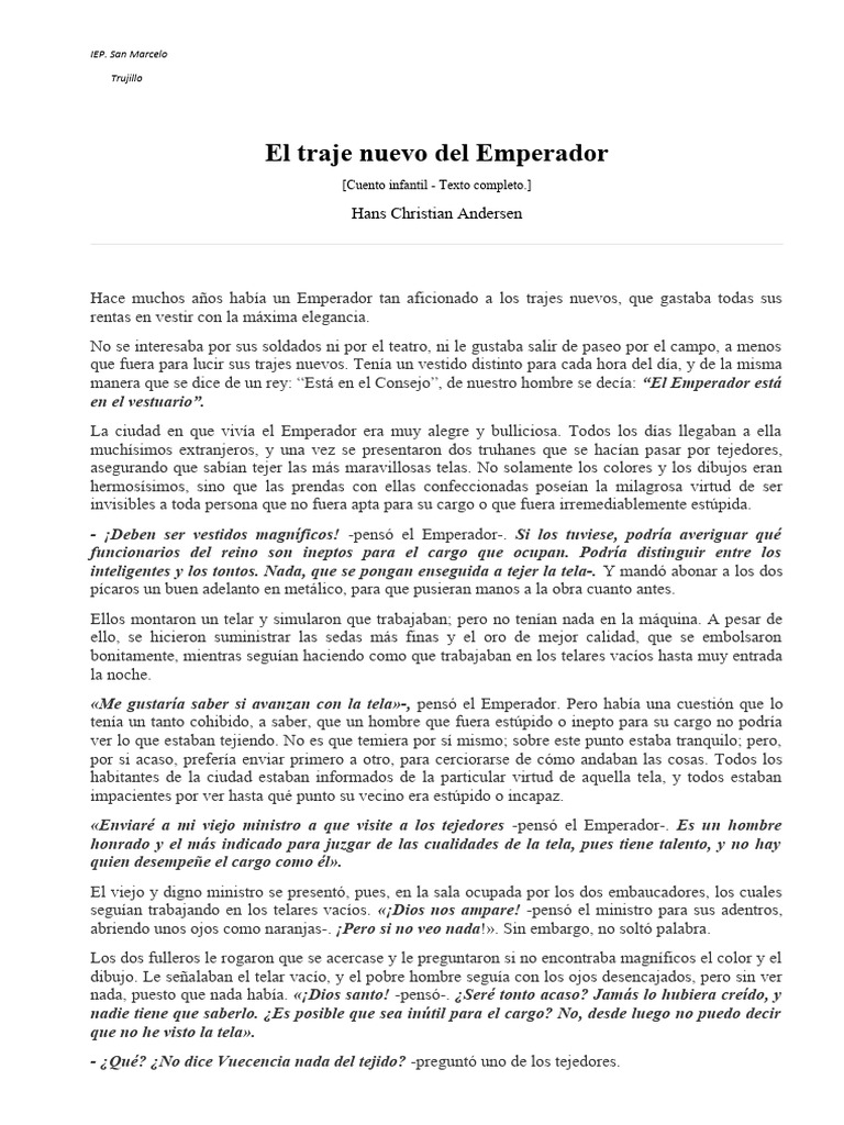 El Traje Invisible Del Rey | PDF | Arte