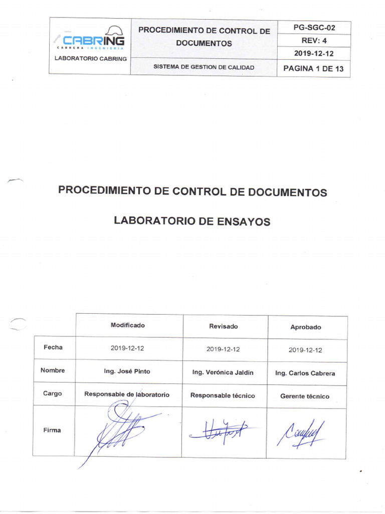 Pg-sgc-02 Control de Documentos | PDF | Sistema de manejo de calidad ...