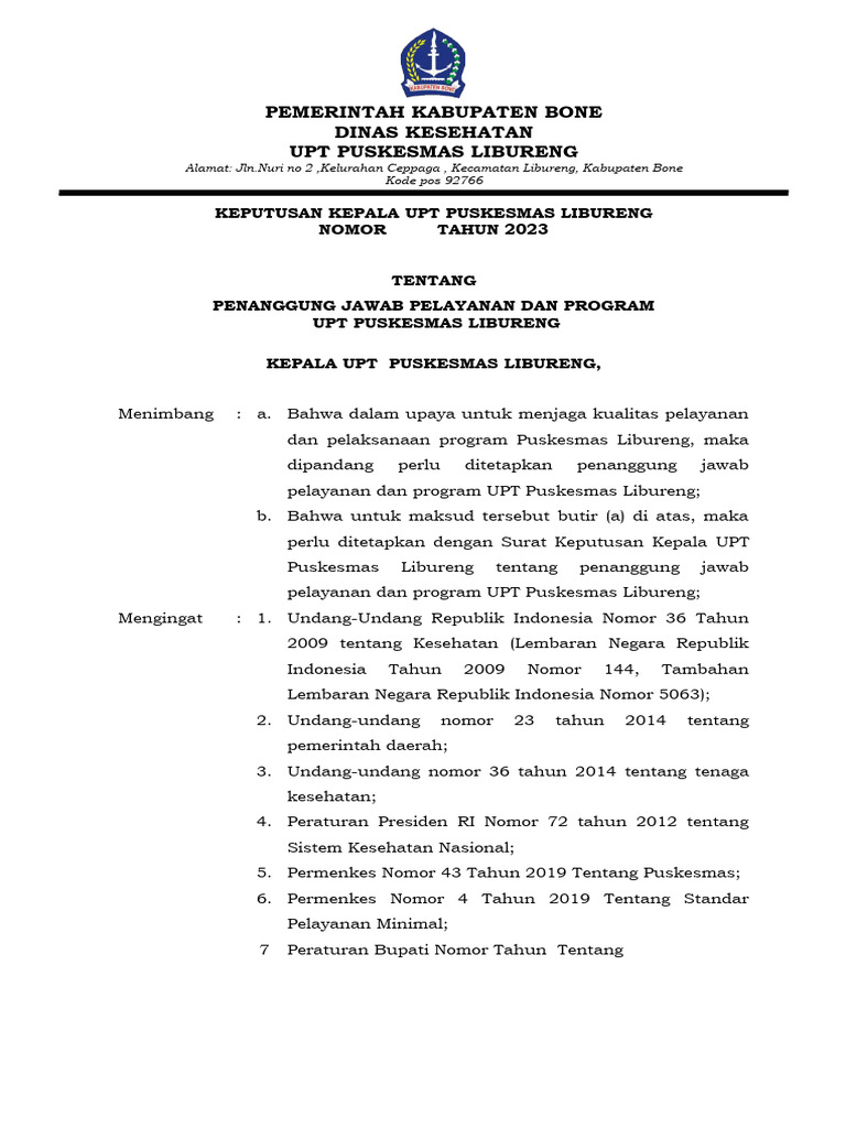 SK PJ Program 2023 | PDF | Pengembangan Diri