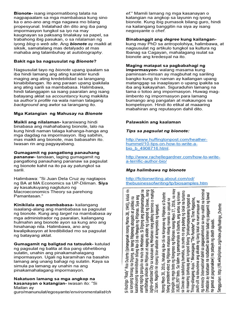 Bionote | PDF