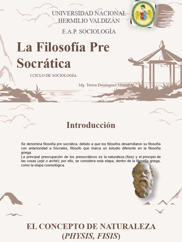 CLASE 2 La Filosofía Pre Socrática | PDF | Razón | Dialéctico