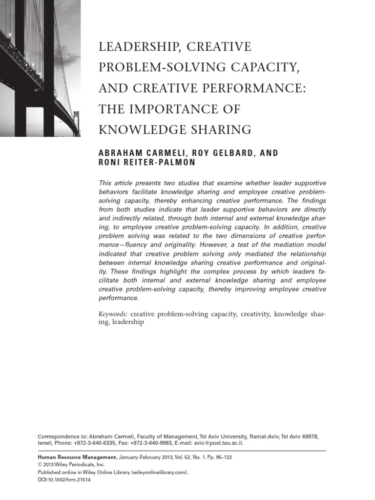 Jurnal Creative Problem Solving 1 | PDF | Creativity | Leadership