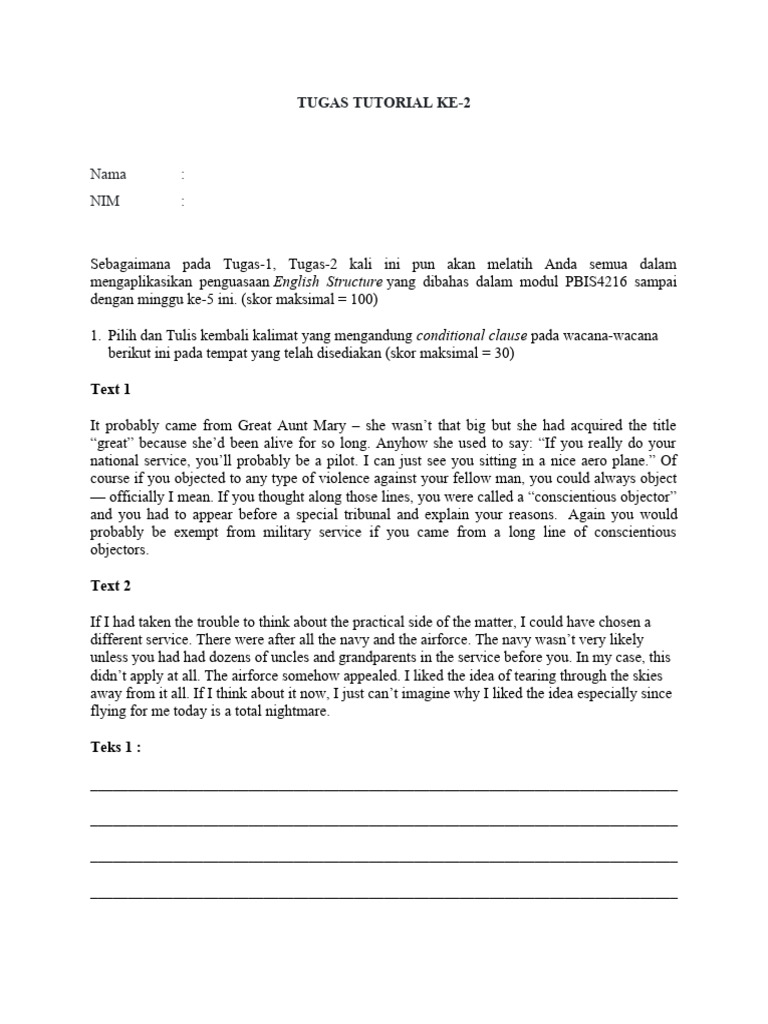 Tugas Tuton 2 PBIS4216 (Structure III) | PDF