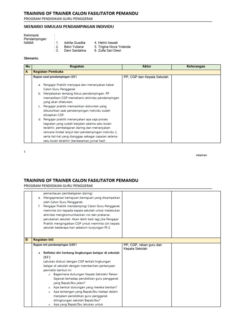 LA.05.a. - Skenario - PI (1) Kel.4s | PDF | Karier & Perkembangan