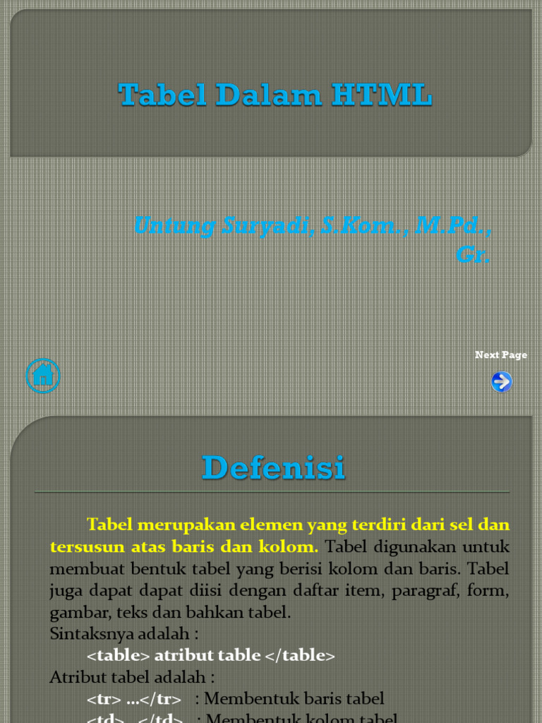 Tabel Dalam HTML | PDF | Komputer