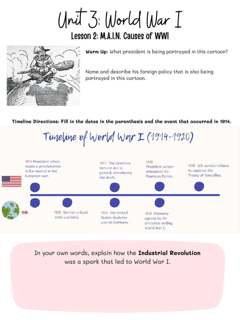 M.A.I.N. Causes of World War I | PDF | World War I | Central Powers