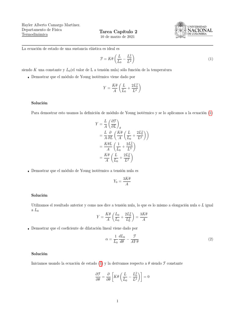 Tarea Capitulo 2 | PDF | El módulo de Young | Ecuaciones