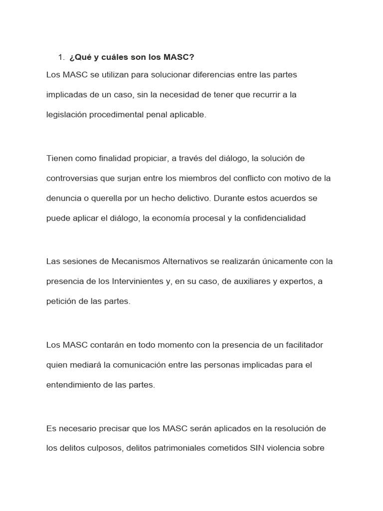 ¿Qué y cuáles son los MASC (1) | PDF | Queja | Principios éticos