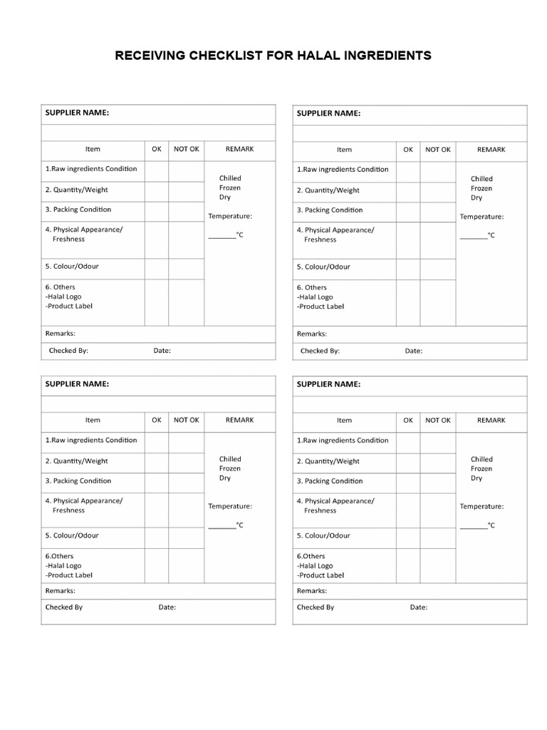 Receiving Checklist | PDF