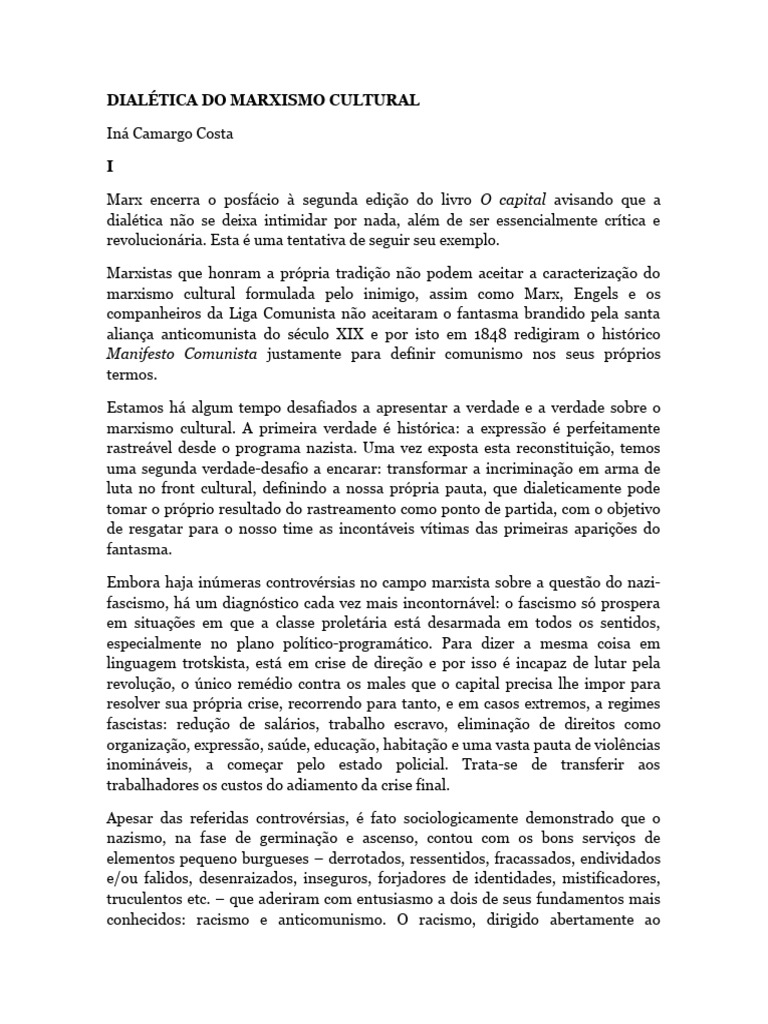 Marxismo Cultural e suas Origens Históricas | PDF | Marxismo | Comunismo