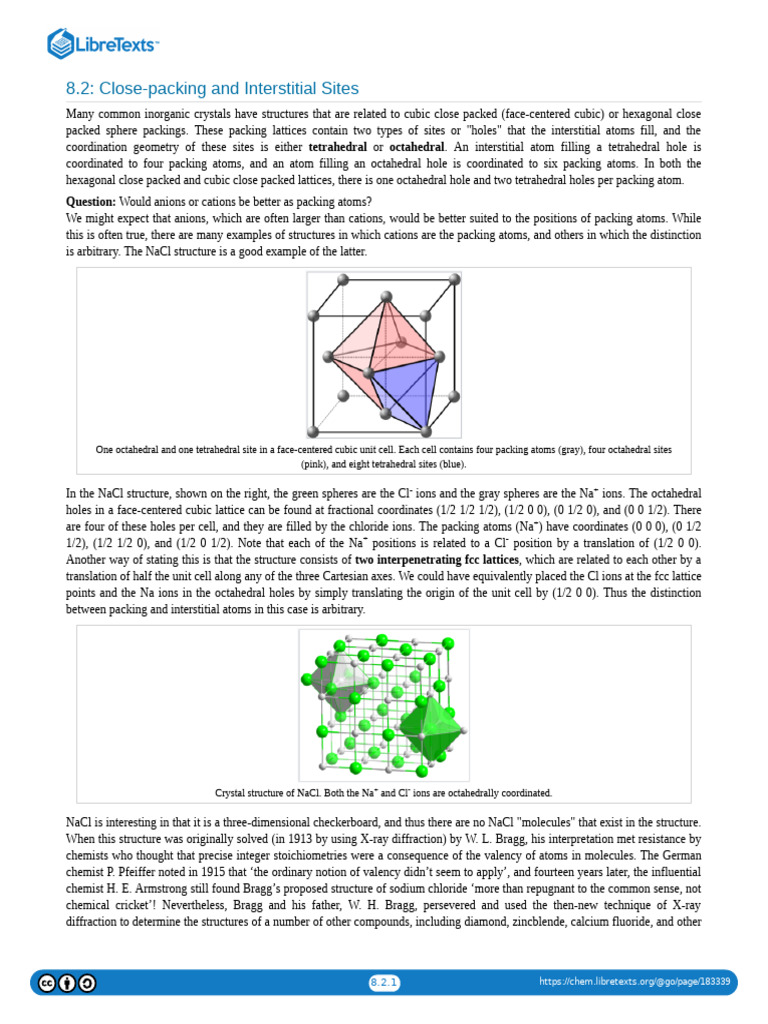 Close-Packing and Interstitial Sites | Download Free PDF | Crystal ...