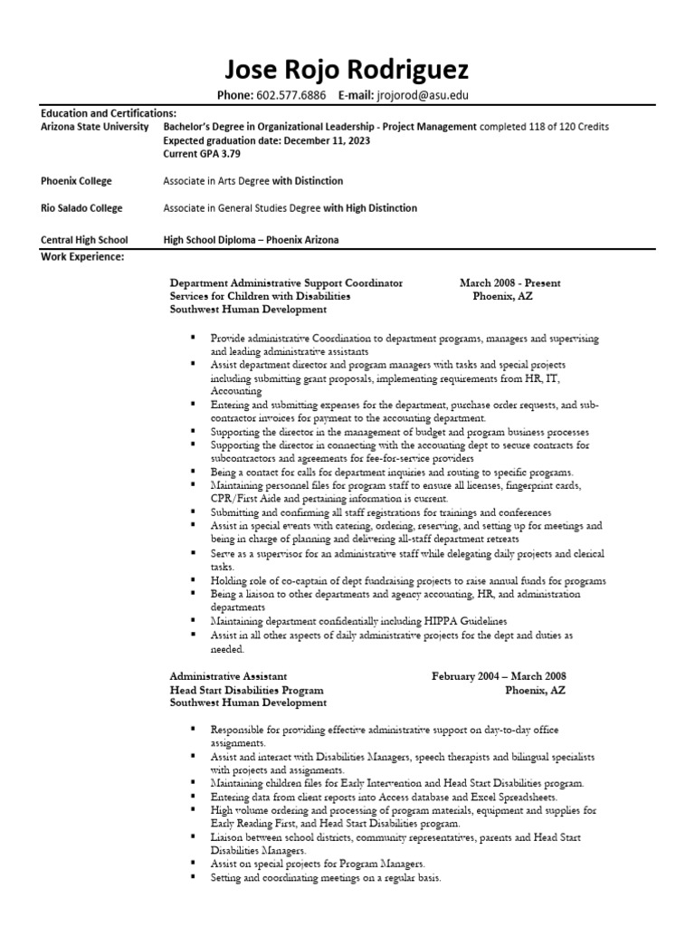 Jose Rojo Rodriguez Resume | PDF | Databases | Information Technology