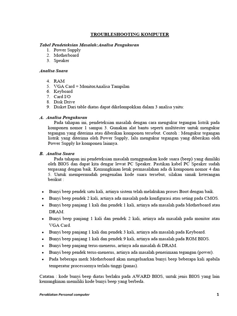 Troubleshooting PC | PDF | Game & Aktivitas
