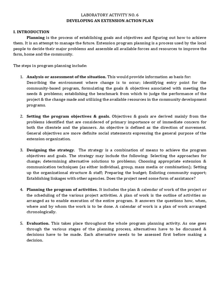 Laboratory Activity No 6 1 | PDF | Goal | Planning