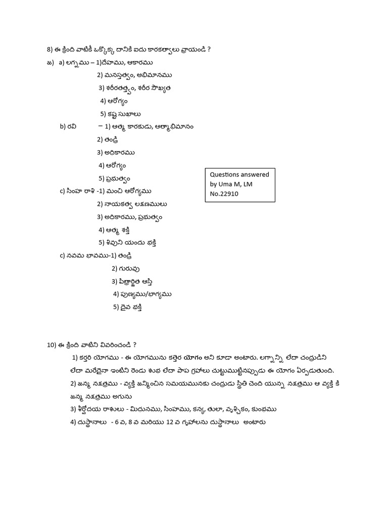 Question and Answers | PDF