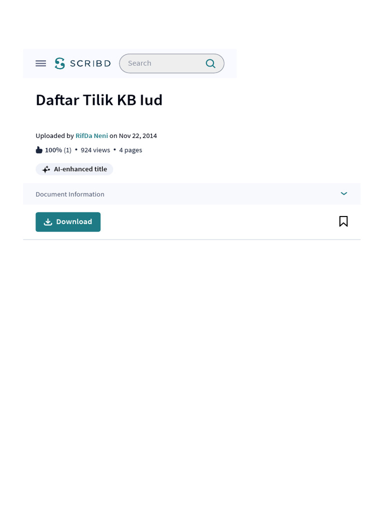 Daftar Tilik KB Iud - PDF | PDF