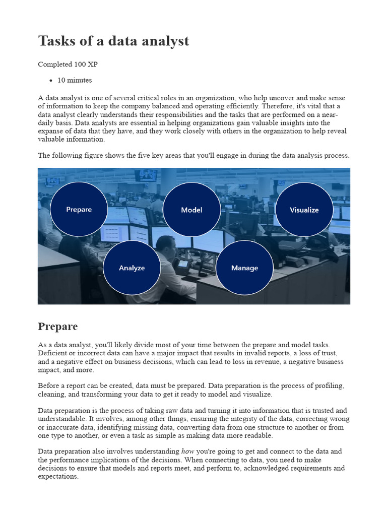 3tasks of A Data Analyst | PDF | Data Analysis | Intelligence (AI) & Semantics