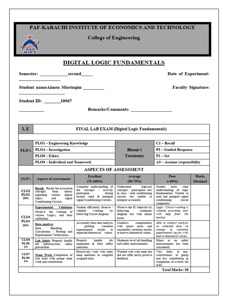 DLF Final Lab | PDF | Cognition | Intelligence
