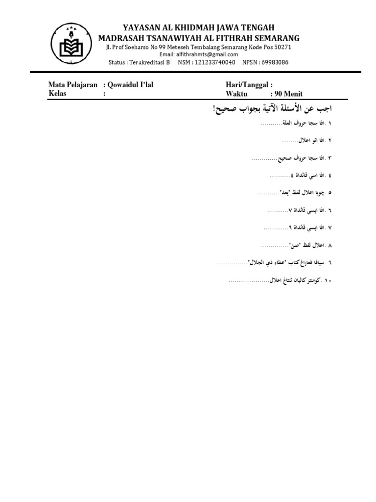 Soal Ilal Kelas 9 ABCDE 115 | PDF