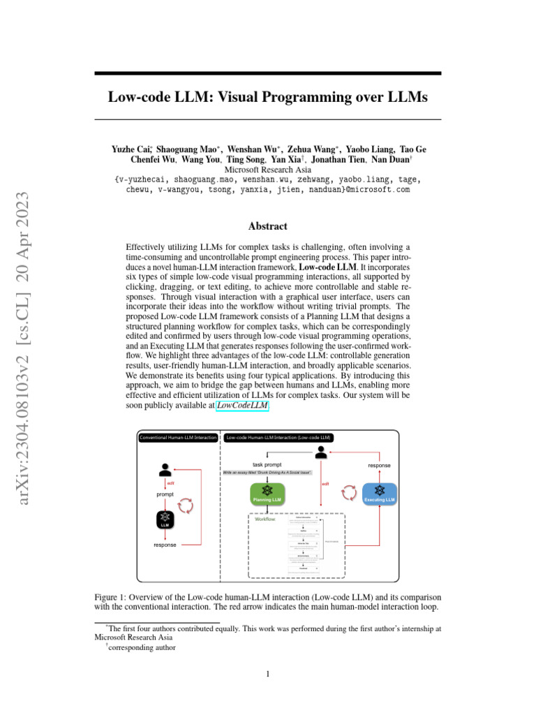 Low-Code LLM: Visual Programming Over Llms | PDF | Usability | Advertising