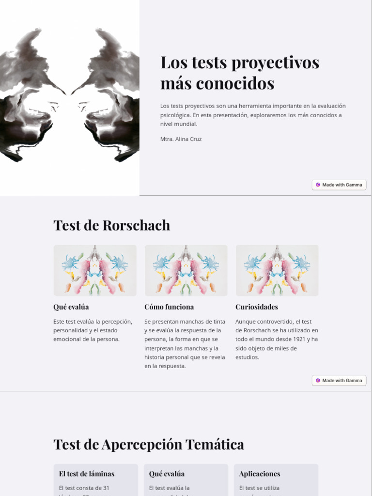 Los Tests Proyectivos Mas Conocidos | PDF | Las emociones | Teorías ...