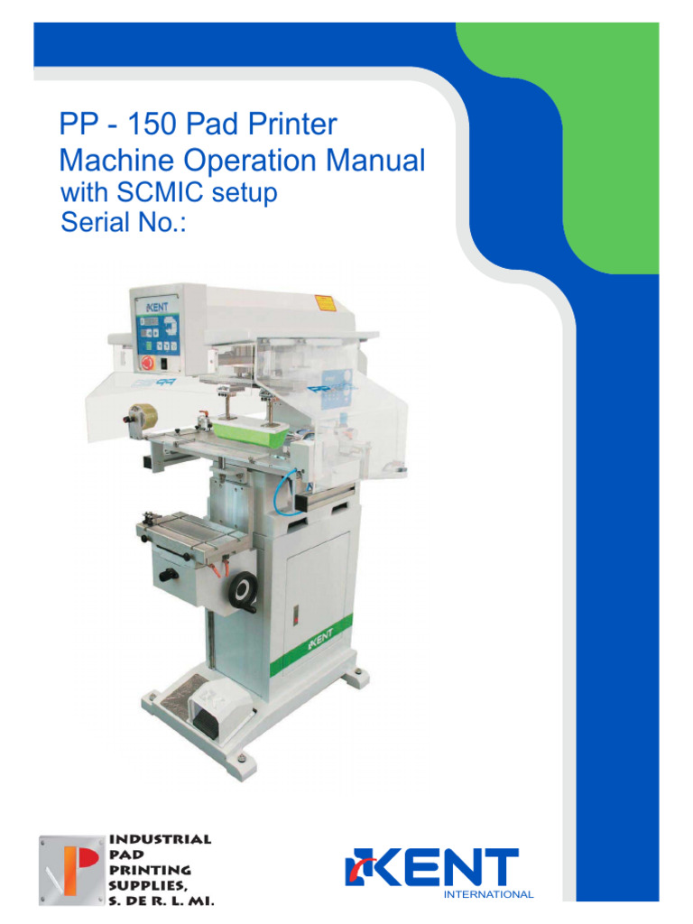 PP-150 Pad Printer Operation Manual | PDF | Manufactured Goods | Equipment