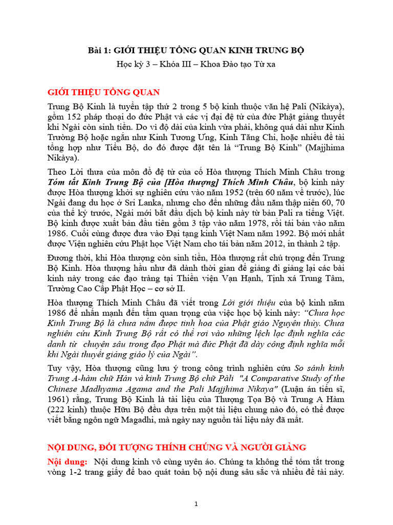 Gioi Thieu Kinh Trung Bo | PDF