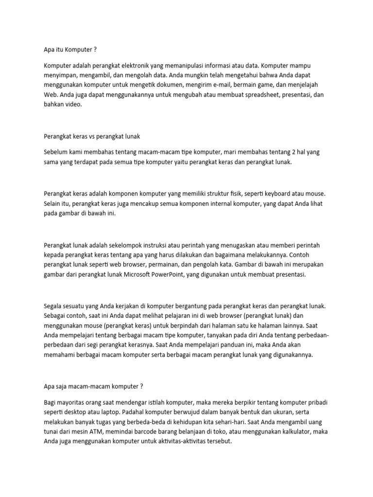 Apa Itu Komputer | PDF