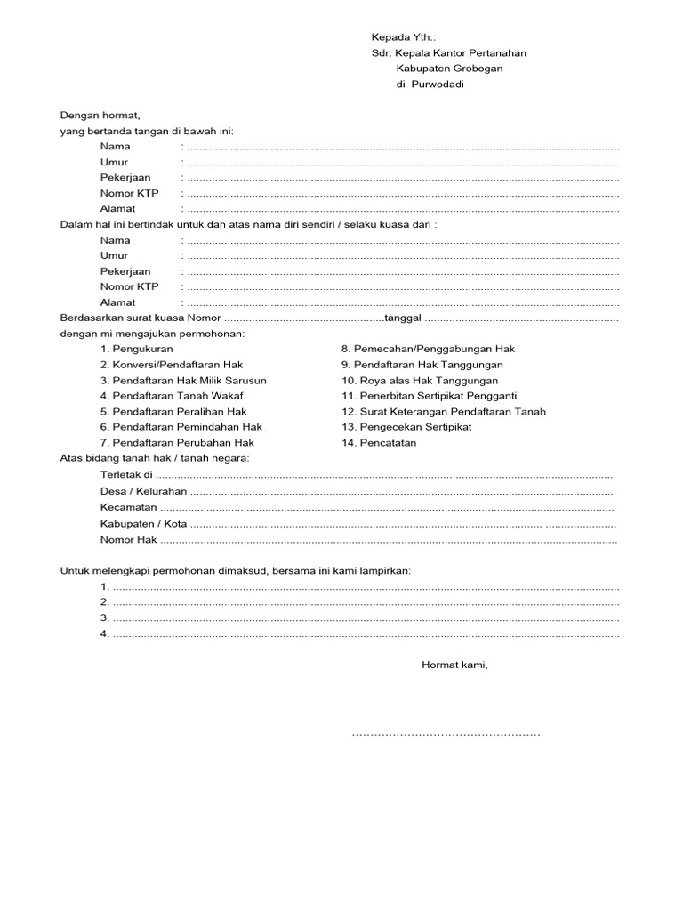 Blangko Permohonan 1 | PDF