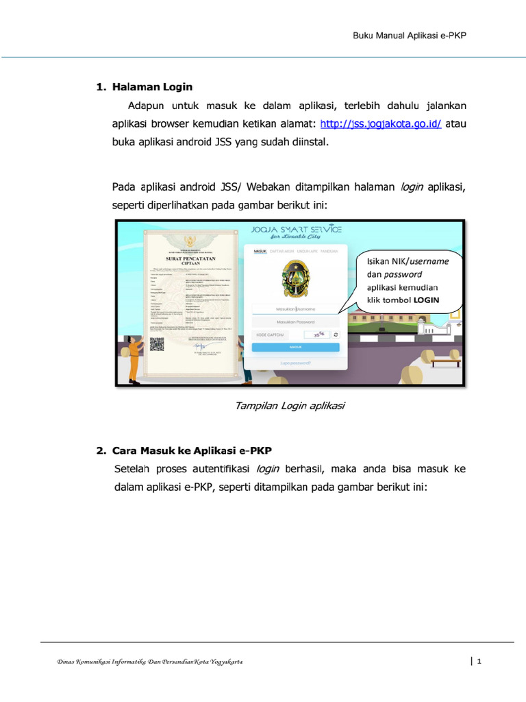 1.3.2.b. Contoh Buku Manual Login Admin E-PKP JSS | PDF