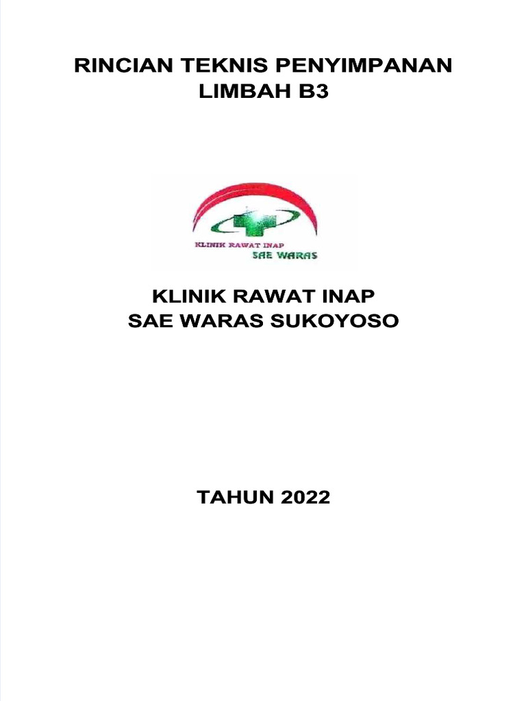 Rincian Teknis Penyimpanan Limbah b3 | PDF
