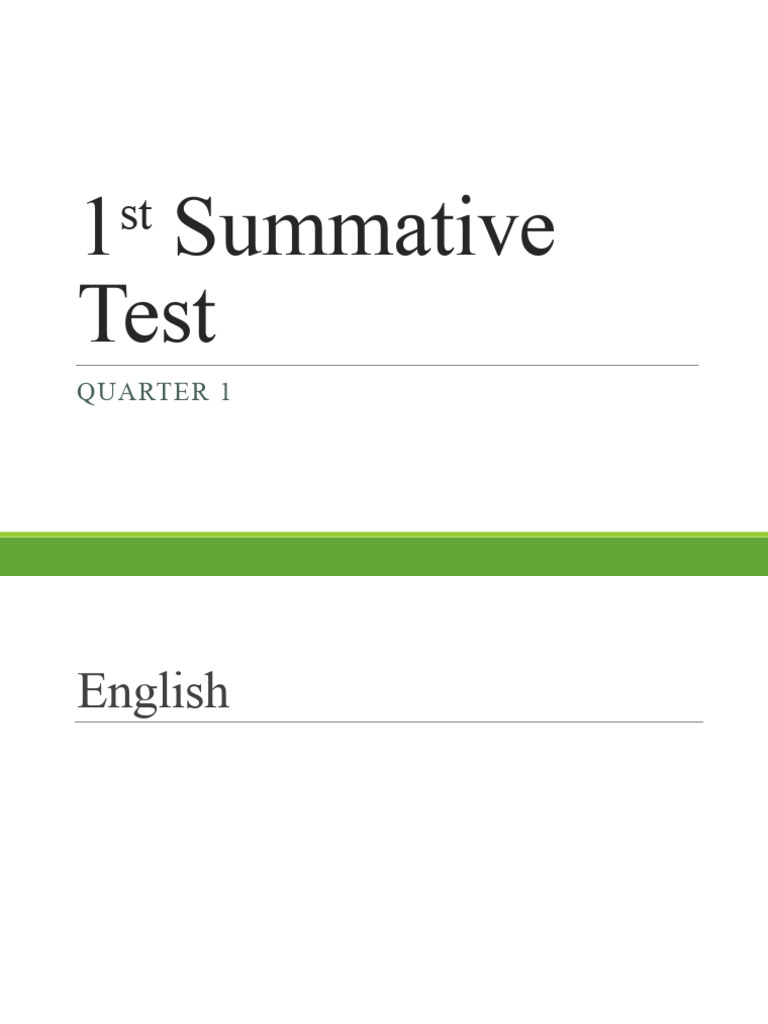 Quarter 1 - 1st Summative Test | PDF | Orthography | Notation