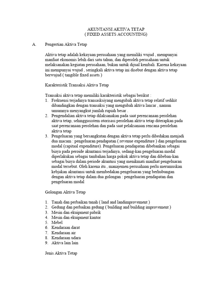 Modul Aktiva Tetap (Asli) | PDF