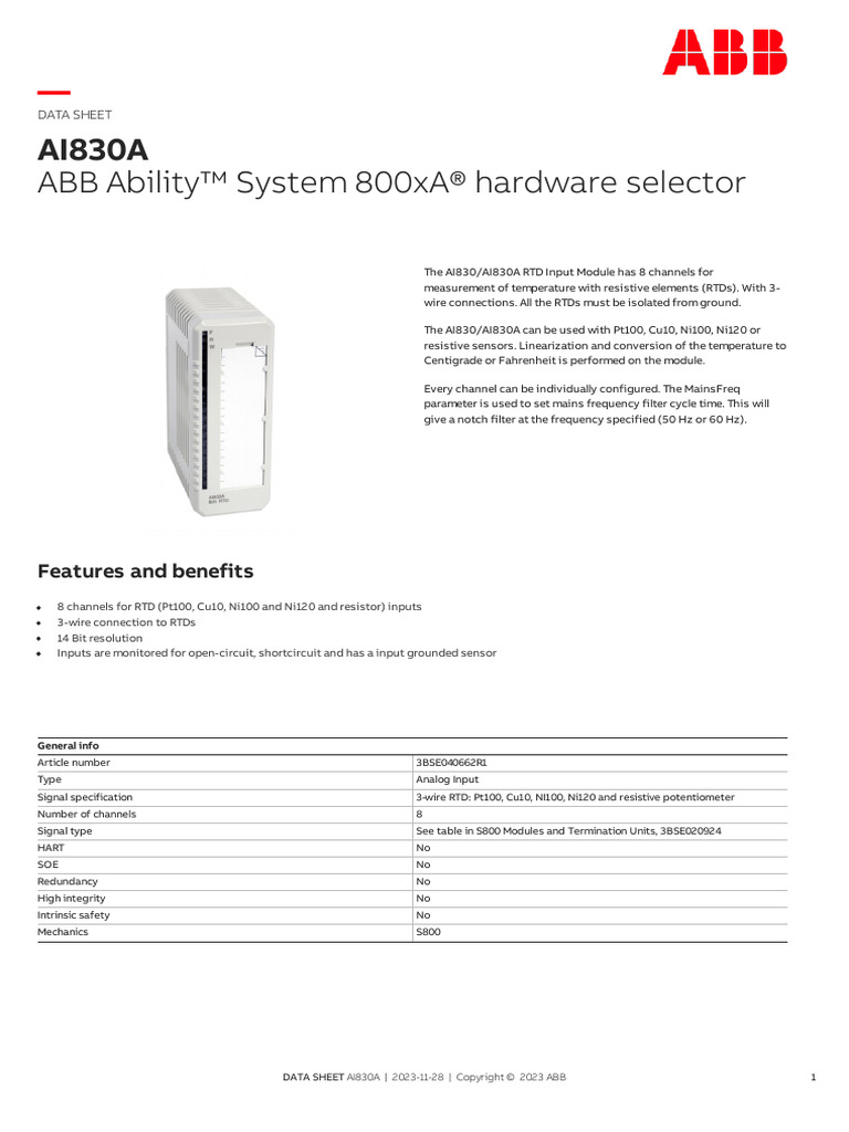 Product AI830A | PDF | Metrology | Electrical Engineering