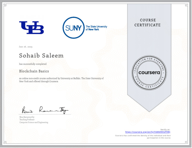 My Coursera Course Certificate | PDF
