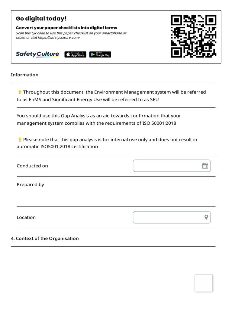 ISO 50001:2018 EnMS Gap Analysis Guide | PDF | Procurement | Audit