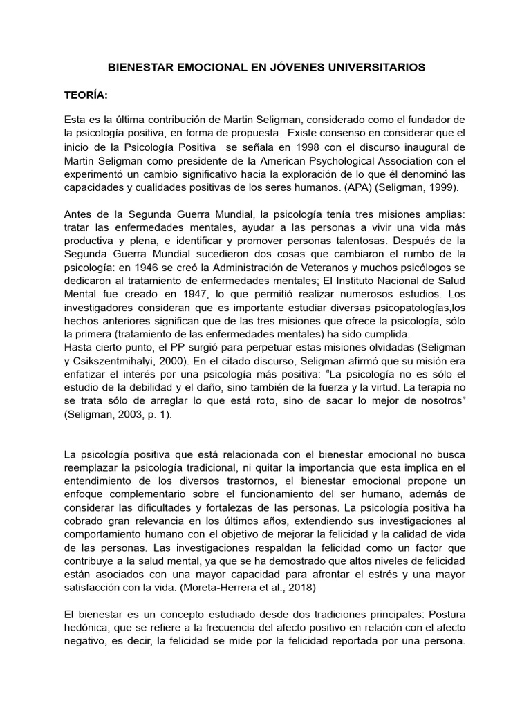 Bienestar Emocional | PDF | Bienestar | Felicidad