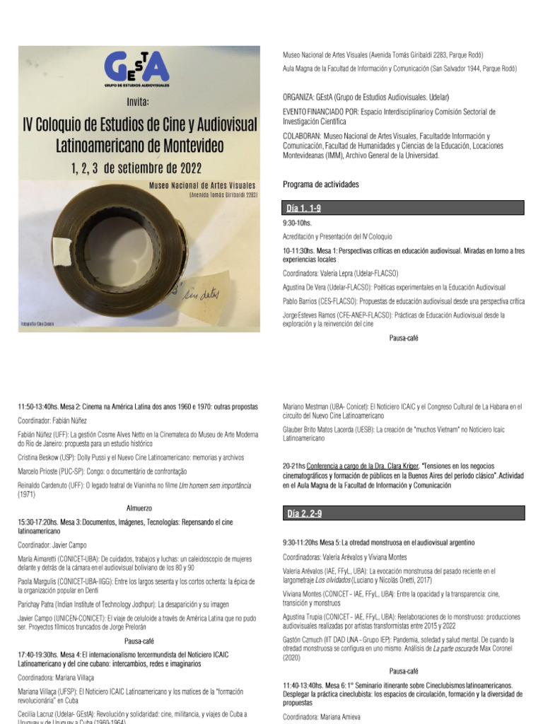 Programa Coloquio 2022 para Difundir 1 1 | PDF